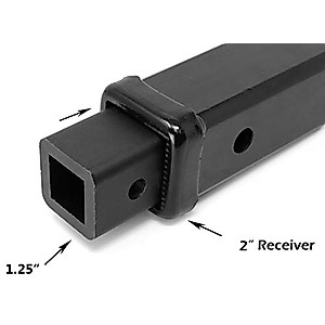 LFPartS from 2" to 1-1/4" Metal Trailer Receiver Hitch Adapter Converter for and Cargo Carriers from 2 inches to 1.25 inches with Anti-Rattle No Wobble Stainless Steel Hitch Pin Bolt Kit