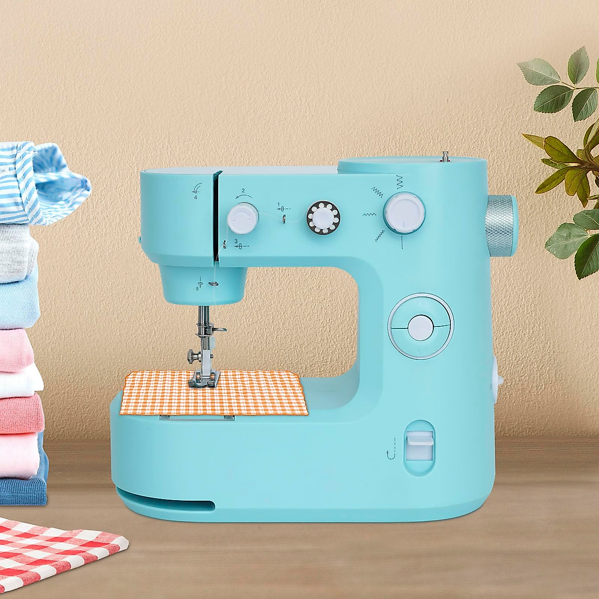 Multifunctional Sewing Machine, Stitch Travel Recharge Portable Craft Home Diy, Simple & Easy To Use, Perfect For Beginners, Electric & Pedal LED Homeuse Machine w/Free-Arm (Blue)