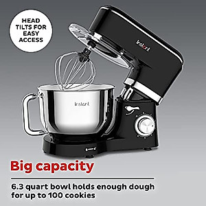 Instant Stand Mixer, 400W 6-Speed Lightweight Electric Mixer, 6.3-Qt Stainless Steel Bowl with Handle, From the Makers of Instant Pot, Includes Whisk, Dough Hook, Mixing Paddle, and Splash Guard