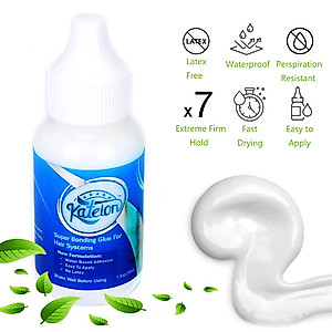 Lace Wig Glue, 1.3oz Invisible Waterproof Bold Hold Lace Wig Glue Waterproof for for Poly and Lace Hairpiece, Wig, Toupee Systems(1 Bottle)