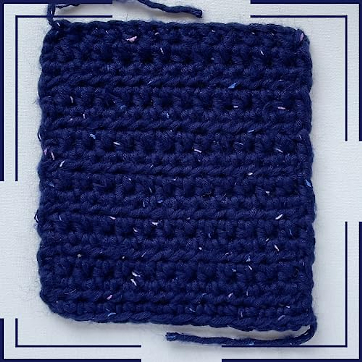 Tweed Twinkles Bulky, Variegated Knit and Crochet Yarn with Flecks, 2 Cakes (400yds/400g) #5 Bulky Chunky Weight (Dark Blue)