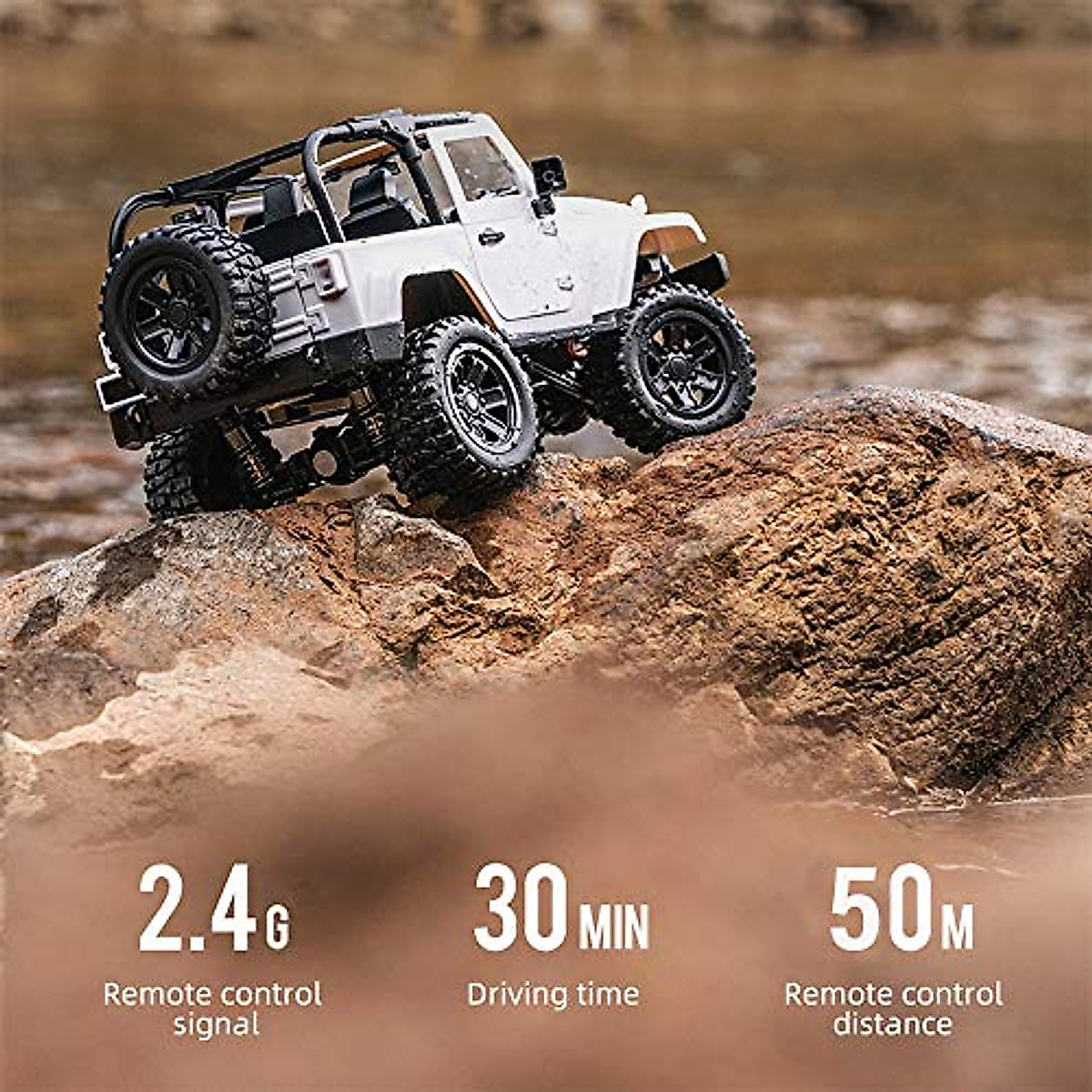 GoolRC f1 rc car, 1/14 Scale 2.4ghz Remote Control car, 4wd 30km/h high Speed Racing car, All terrains Off Road rc Monster Vehicle Truck Crawler with led Light for Kids and Adults (Orange Hardtop)