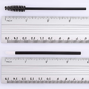 Tbestmax 200 Disposable Mascara Wand Spoolies and Lip Brushes, Lipstick Lipgloss Applicator for Eyebrow Eyelash Extension Makeup Kits Black