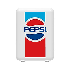 CURTIS MIS138PEP Pepsi Retro Logo, Mini Portable Compact Personal Fridge Cooler, 4 Liter Capacity Chills Six 12 oz Cans, 100% Freon-Free & Eco Friendly, White, 6