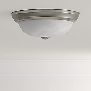 Designers Fountain 11 in Modern 2-Light Flush Mount Ceiling Light, Satin Platinum with Alabaster Glass Shade, 1257S-SP-AL