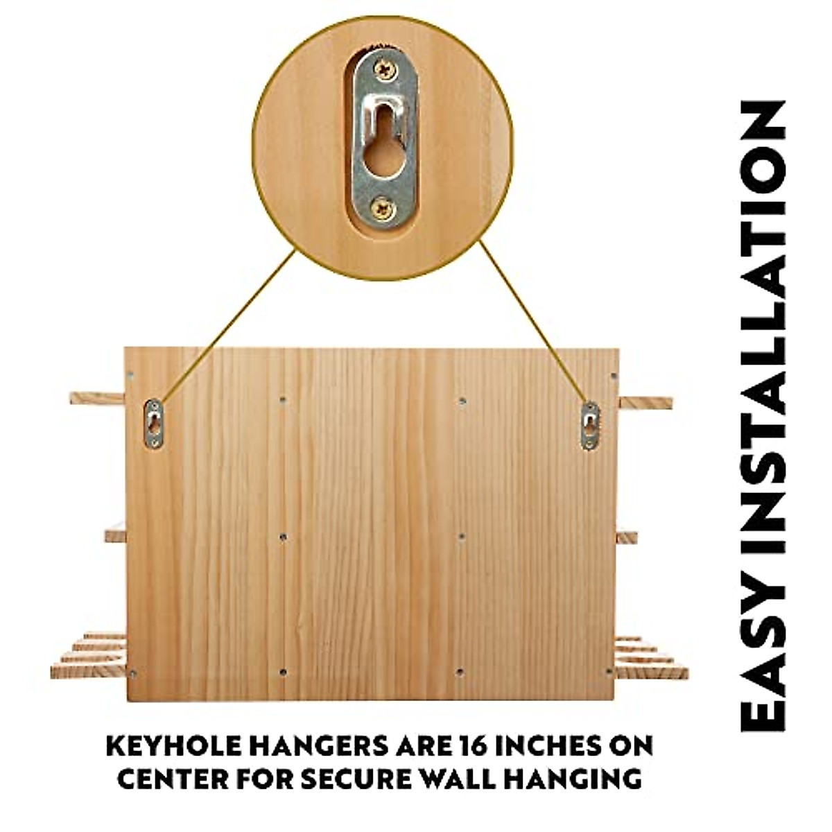 LampLighter Creations Power Tool Organizer & Drill Storage Rack - Cordless Charging Station Tool Organizer - Drill Holder Wall Mount - Easy Assembly 16.75x13x7” (Unfinished Pine)