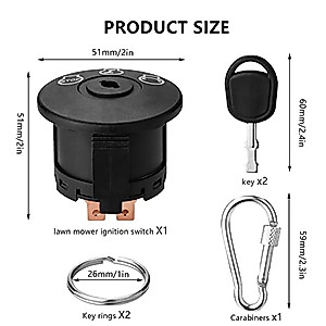 Tecreddy Ignition Switch 3 Position with Key for Cub Cadet, Troy-Bilt, MTD, Craftsman, Husqvarna, Delta, JD Riding Lawn Mower 925-04228, 725-04228