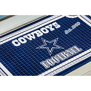 Team Sports America NFL Dallas Cowboys Embossed Outdoor-Safe Mat - 30" W x 18" H Durable Non Slip Floormat for Football Fans