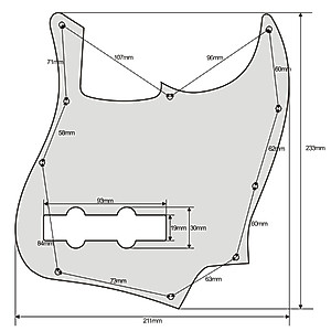FLEOR 10 Hole Jazz Bass Pickguard Scratch Plate Pick Guards for 4 Strings American/Mexican Standard Jazz Bass Part, 4Ply Red Tortoise Shell