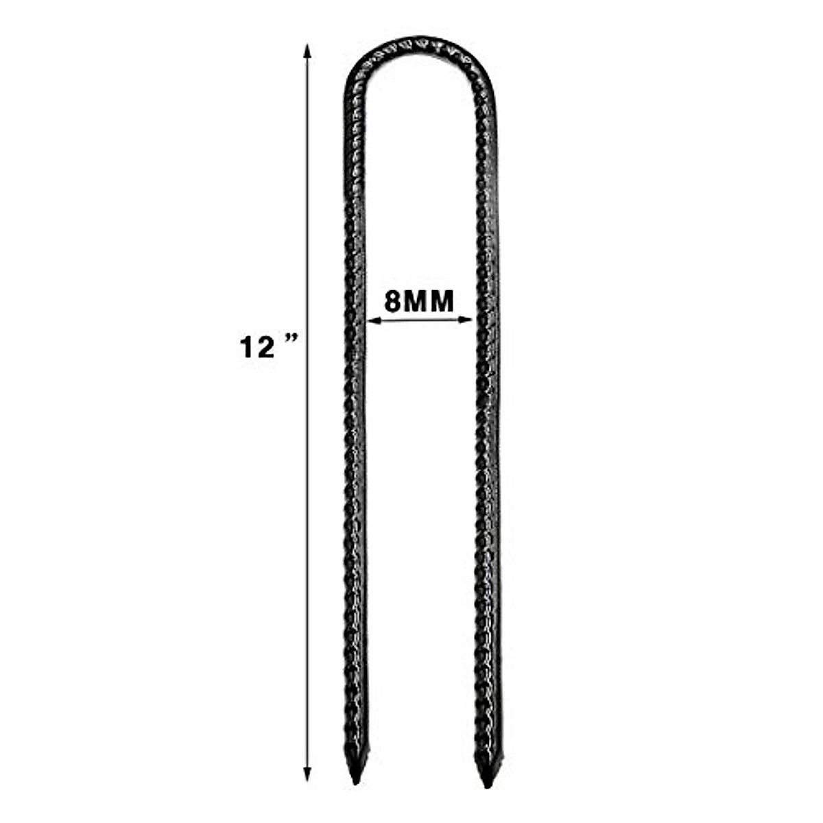 Ground Stakes, Tent Nails Ground Anchors Garden Pegs Landscape Staples Galvanized Steel Heavy Duty Securing Pins for Gardening Camping Tents Trampoline 12' in 6 Pack