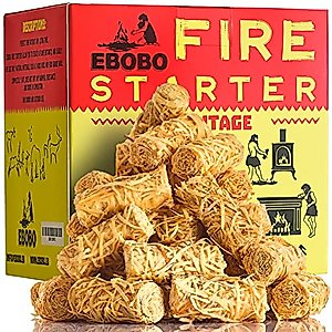 Fire Starters for Fireplace, Wood Stove, Campfires, Grill, Fire Pit, Smoker, BBQ - Odorless Charcoal Starter Sticks, Natural Firestarters Sticks for Indoor and Outdoor - 50 pcs