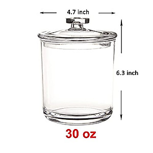Youngever Clear Plastic Apothecary Jars (1 Set 30 Ounce)