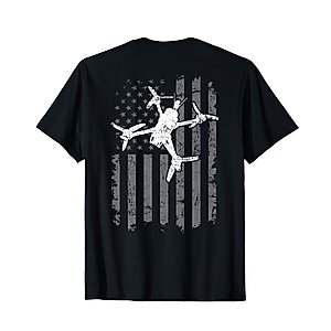 USA Flag FPV Drone Freestyle Race Quadcopter Pilot - ON BACK T-Shirt