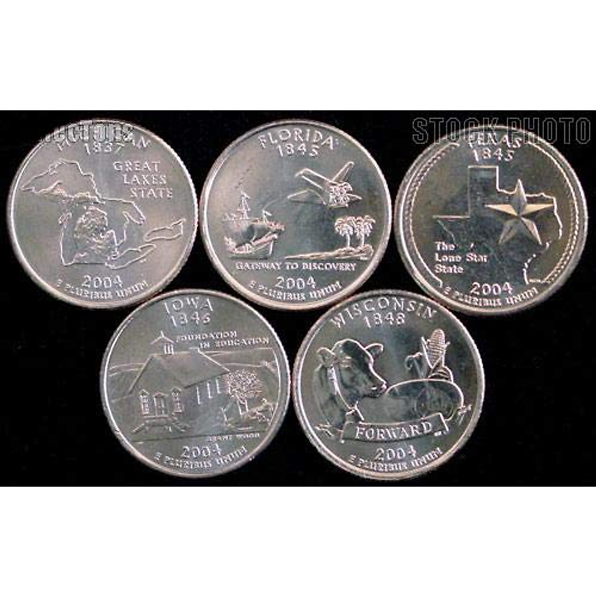 2004 D Complete Set of 5 State Quarters Uncirculated