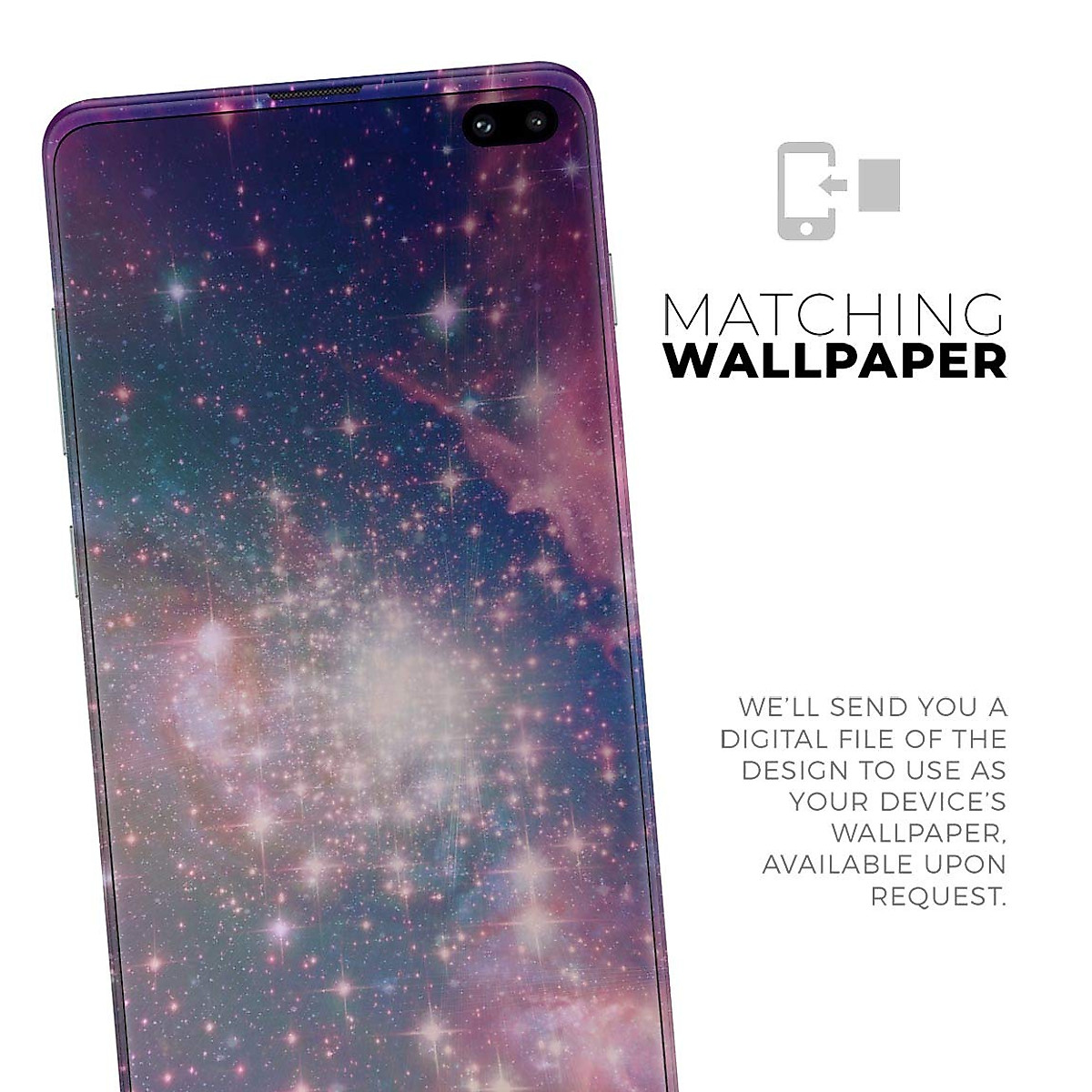 DesignSkinz Vibrant Sparkly Pink Space Protective Vinyl Decal Wrap Skin Cover Compatible with The Samsung Galaxy S20 (Screen Trim & Back Glass Skin)