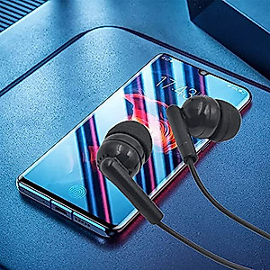 102 Wired Earphone Clear Ergonomic PVC 3.5mm Moving Coil in-Ear Earbud Headphone for Phone Valentine's Day/Mother's Day/Wedding/Anniversary/Party/Graduation/Christmas/Birthday Gifts - Black