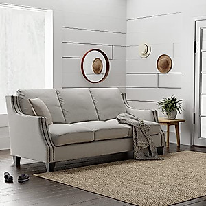Amazon Brand – Stone & Beam Hina Classic Sofa Couch with Nailhead Trim, 87"W, Cream