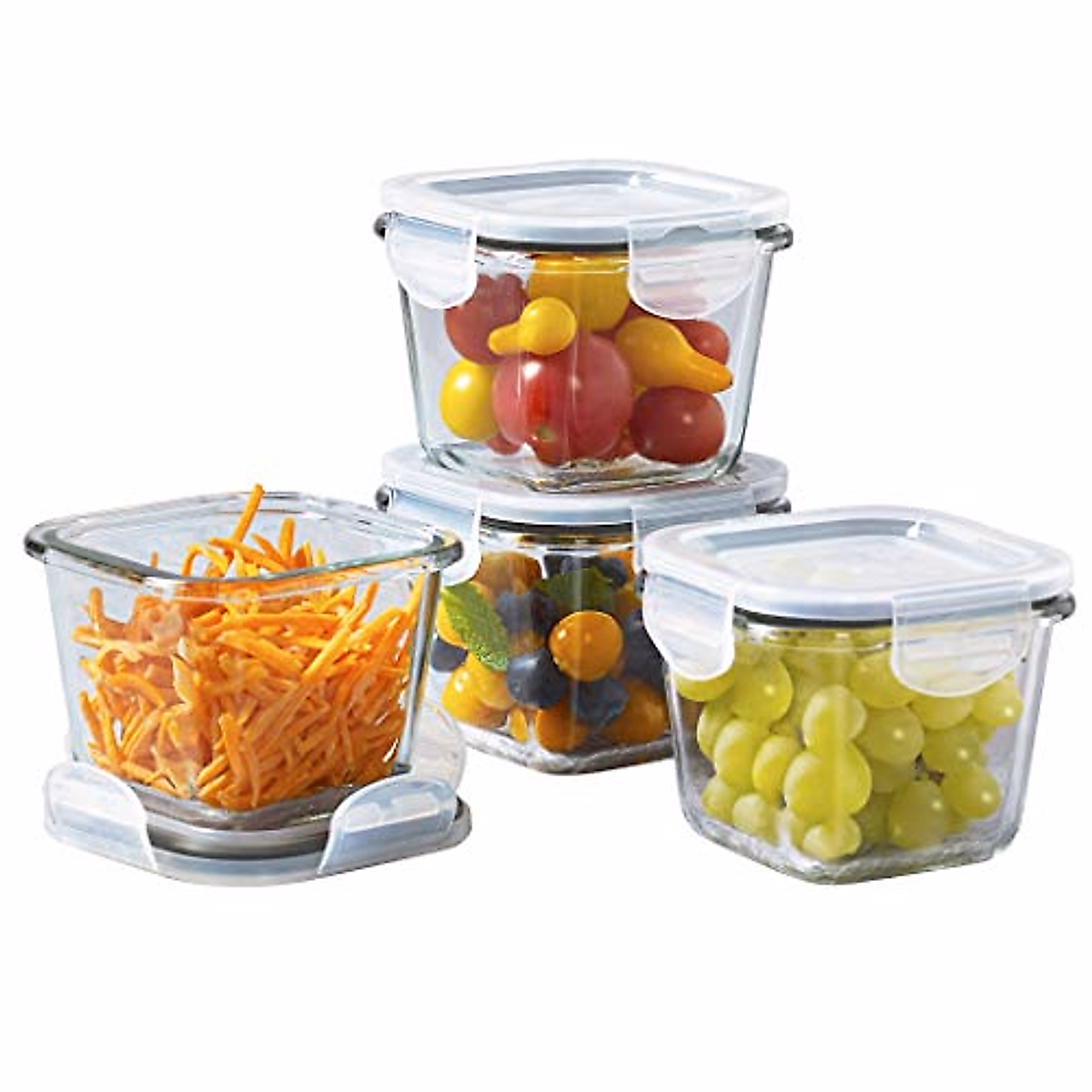 Mason Craft & More V1534 Food Storage container, 8PC SQ MINI, Clear