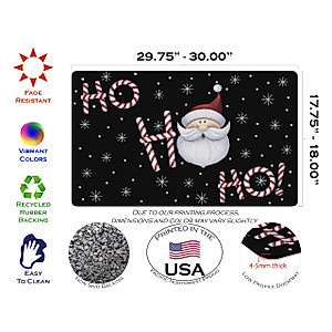 Toland Home Garden 800113 Ho Ho Ho Santa Christmas Door Mat 18x30 Inch Winter Outdoor Doormat for Entryway Indoor Entrance