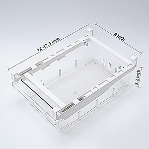 Guanniao Fridge Organizer Drawer Refrigerator Drawer Organizer Pull Out Plastic Fridge Storage Bins Containers for Fruit Vegetable (17.3inch-2Organizer)