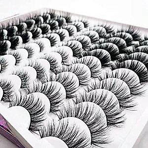 30 Pairs 20MM False Eyelashes pestañas Wholesale 6 Styles Mixed Lashes 3D Fluffy Volume Dramatic Faux Mink Eyelashes Pack（303）