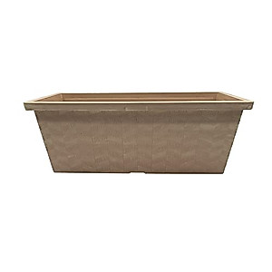 The HC Companies 27 Inch Borden Rectangular Planter Box - Large Lightweight Outdoor Plastic Plant Pot for Vegetables, Herbs, Flowers Inch Maple