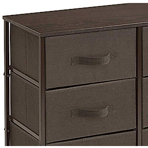 Sorbus Dresser with 8 Drawers - Furniture Storage Chest Tower Unit for Bedroom, Hallway, Closet, Office Organization - Steel Frame, Wood Top, Easy Pull Fabric Bins (Brown)