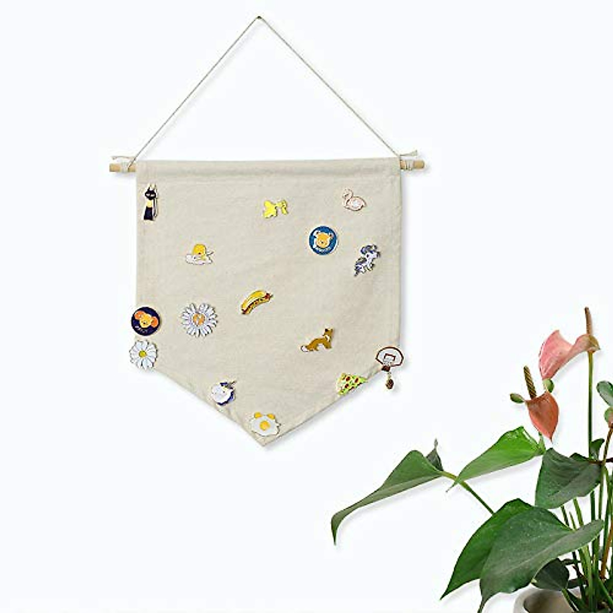 NX Garden 2pcs Pin Wall Display Banner Enamel Lapel Badge Flag Canvas Wall Banner Kids Room Decor Buttons Lapel Collection