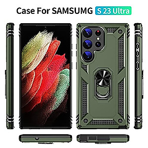 Korecase for Samsung Galaxy S9 Plus Case, Extreme Protection Military Armor Dual Layer Protective Ring Kickstand Olive Green