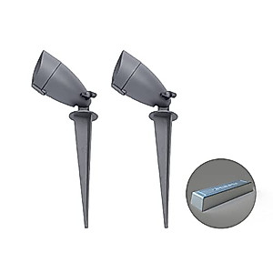Taiva LED Low Voltage Landscape Lights with Connector, Aluminium Die-Cast,Outdoor Spot Lights Waterproof, 6W 12V AC/DC,2 Pack,Spotlights for Pathway Yard Lawn Garden (Transformer NOT Included)