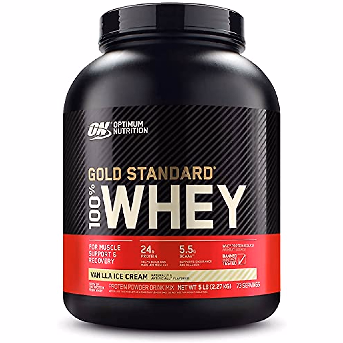 Optimum Nutrition Gold Standard Whey Vanilla Ice Cream -- 5 lbs