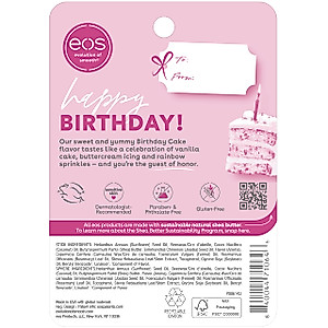 eos Natural Shea Lip Balm- Birthday Cake, All-Day Moisture Lip Care Products, 0.39 oz