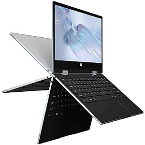 jumper 11.6 inch FHD Touchscreen Convertible Laptop,4GB DDR3Rotatable Ultrabook Laptop Supports (Black) (RAM：6GB ROM：128GB)