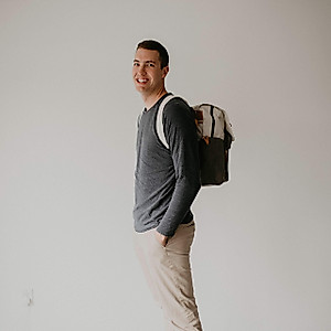 Parker Baby Diaper Backpack - Large Diaper Bag with Insulated Pockets, Stroller Straps and Changing Pad -"Birch Bag" - Cream