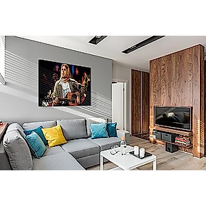 SpiritualHands Kurt Cobain Canvas Wall Art - Posters, Prints, and Decorations for Nirvana Fans - Unique Memorabilia and Gifts (18 KURT COBAIN LOOKING FAR, 15" x 22" - Ready to Hang)