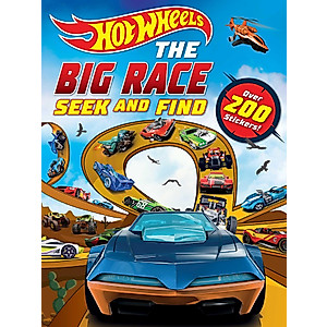 Hot Wheels: The Big Race Seek and Find: 100% Officially Licensed by Mattel, Over 200 Stickers, Perfect for Car Rides for Kids Ages 4 to 8 Years Old