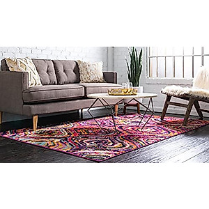 Unique Loom Estrella Collection Colorful, Abstract, Geometric, Gradient, Modern Area Rug, 3 ft 3 in x 5 ft 3 in, Multi/Pink