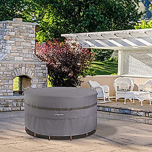 PATIOASIS Waterproof Patio 4-6 Piece Chairs and Round Table Cover 76'' Dia All Weather Proof 600D Oxford Gray Outdoor Furniture Cover for Round Table