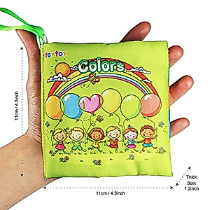 teytoy My First Soft Book, 6 PCS Nontoxic Fabric Baby Cloth Books Early Education Toys Activity Crinkle Cloth Book for Toddler, Infants and Kids Perfect for Baby Shower (New Version)