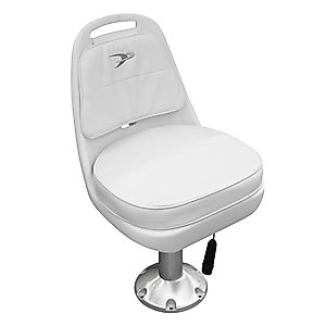 Wise 8WD013-710 Standard Pilot Chair & Fixed Height Pedestal with Seat Slide Combo, White