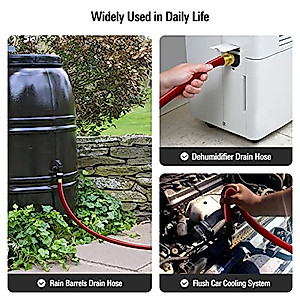 Solution4Patio Homes Garden 3/4 in. x 4 ft. Short Garden Hose Red Lead-in Hose Male/Female, No Leaking, Solid Brass Fitting for Water Softener,Dehumidifier,Vehicle Water Filter 12 Year Warranty