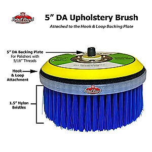 Detail Direct Carpet and Upholstery Brush Kit with 5" Backing Plate for Dual Action Polishers, Hook and Loop (3 Piece Set)