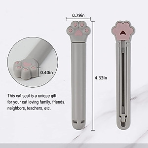 Ctpeng Cute Bag Sealer,Reusable Cat Chip Clips for Keeping Crisp,Bag Clip for Bread Snack Chips Sugar,Airtight Seal on Food Storage Bags(Paw,6PCS)