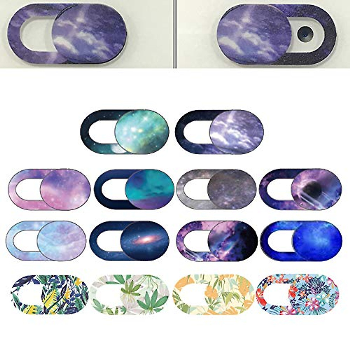 balikha 3 Pieces 0.7mm Web Camera Cover Slide Privacy, Starry Sky J