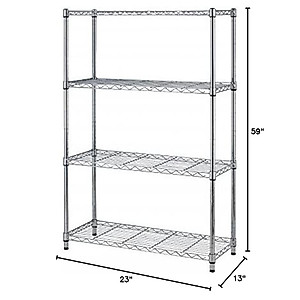 BestOffice Adjustable Wire Shelving Storage Shelves Heavy Duty Shelving Unit for Small Places Kitchen Garage (Chrome, 36×14×54)