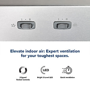 Broan-NuTone BCSD130SS Glacier Range Hood with Light, Exhaust Fan for Under Cabinet, Stainless Steel, 30-inch, 300 Max Blower CFM