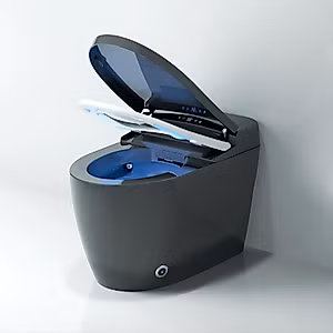 KunMai One-Piece Elongated Smart Toilet with Automatic Flush, Heated Seat, Self-Cleaning Bidet, and Foot Sensor, Modern Design for Bathrooms
