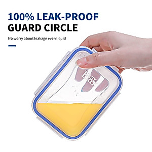 KIGI [6 Pack] 6.1OZ/17OZ Mixed Size Airtight Plastic Food Storage Containers Set, Rectangular Small Storage Boxes, Microwave, Freezer and Dishwasher Safe