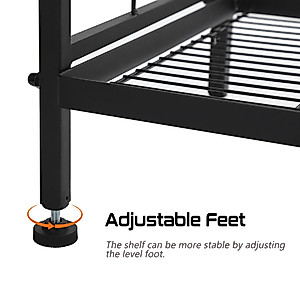 GIOTORENT 6-Wire Standing Storage Shelf, Metal Shelving Unit Pantry Rack for Laundry Kitchen Bathroom Organizer(Black)