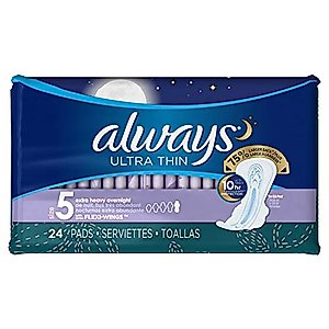 Always Pads Ultra Thin Size 5-24 Count (3 Pack)